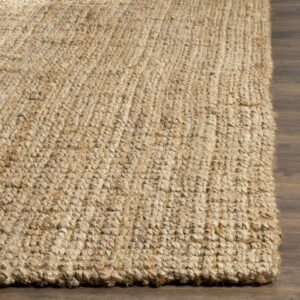 SAFAVIEH Natural Fiber Collection 3' Square Natural NF747A Handmade Farmhouse Premium Jute Area Rug