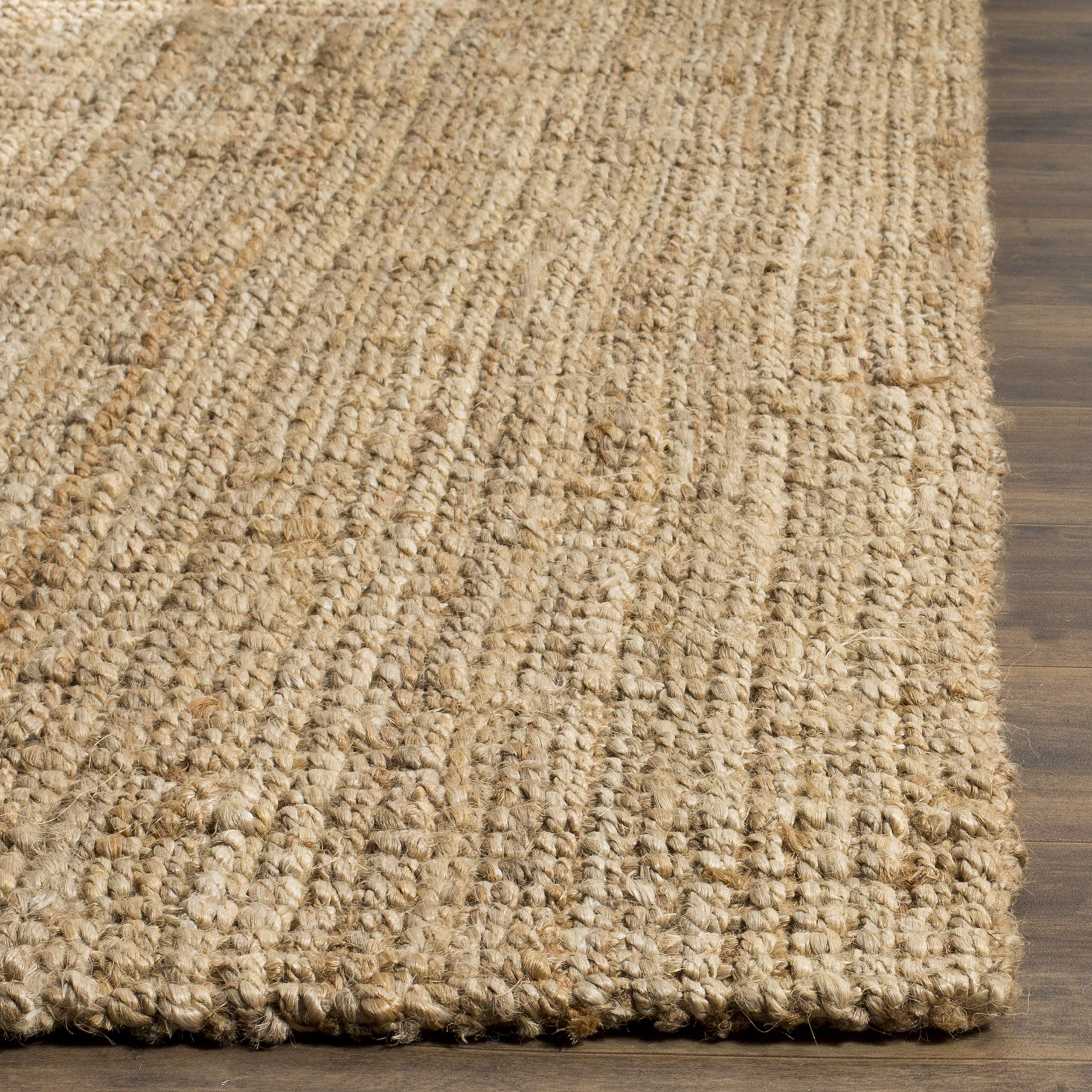 SAFAVIEH Natural Fiber Collection 3' Square Natural NF747A Handmade Farmhouse Premium Jute Area Rug