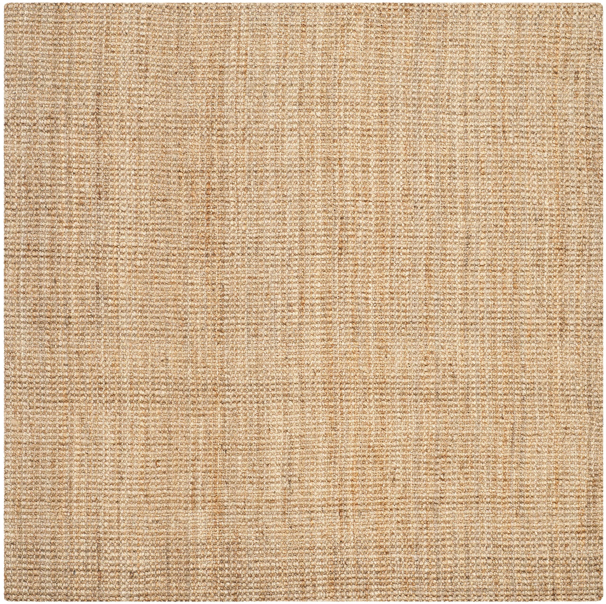 SAFAVIEH Natural Fiber Collection 3' Square Natural NF747A Handmade Farmhouse Premium Jute Area Rug