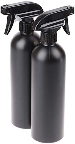 PEPAXON Plastic Spray Bottle for Hair Plant Mister Spray Bottle Cleaning Spray Bottle 500ml Black Pack of 2 17OZ (2)