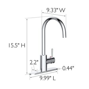 Design House 595660 Eastport II Single-Handle Kitchen Faucet in Polished Chrome, 15.5-inch