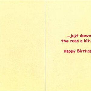 Designer Greetings Beagle in Red Stuffed Toy Car Funny : Humorous Dog Over The Hill Birthday Card for Him : Man : Men