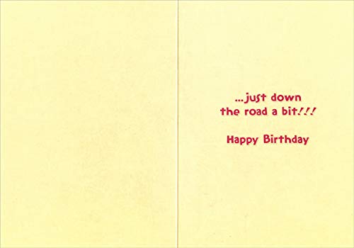 Designer Greetings Beagle in Red Stuffed Toy Car Funny : Humorous Dog Over The Hill Birthday Card for Him : Man : Men