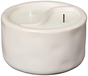 paddywax candles yy1004z yin & yang collection scented candle, 11-ounce, white - black salt | teakwood