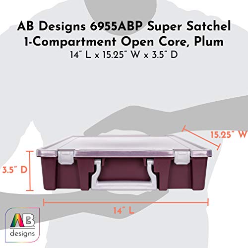 AB Designs 6955ABDP Super Satchel 1-Compartment Open Core, Stackable Home Storage Organization Container, Plum