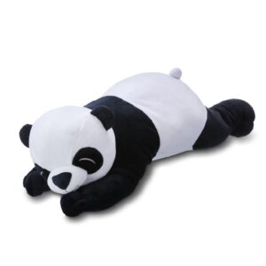 go! games snoozimals panda plush pillow toy - soft, huggable, and durable plushie stuffed animal for all ages - 20 in