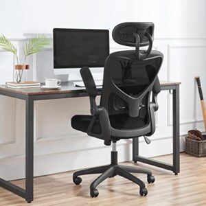 yaheetech executive office chair ergonomic office chair high back adjustable desk chair computer chair with adjustable armrests and headrest swivel task chair for office manager and study, black