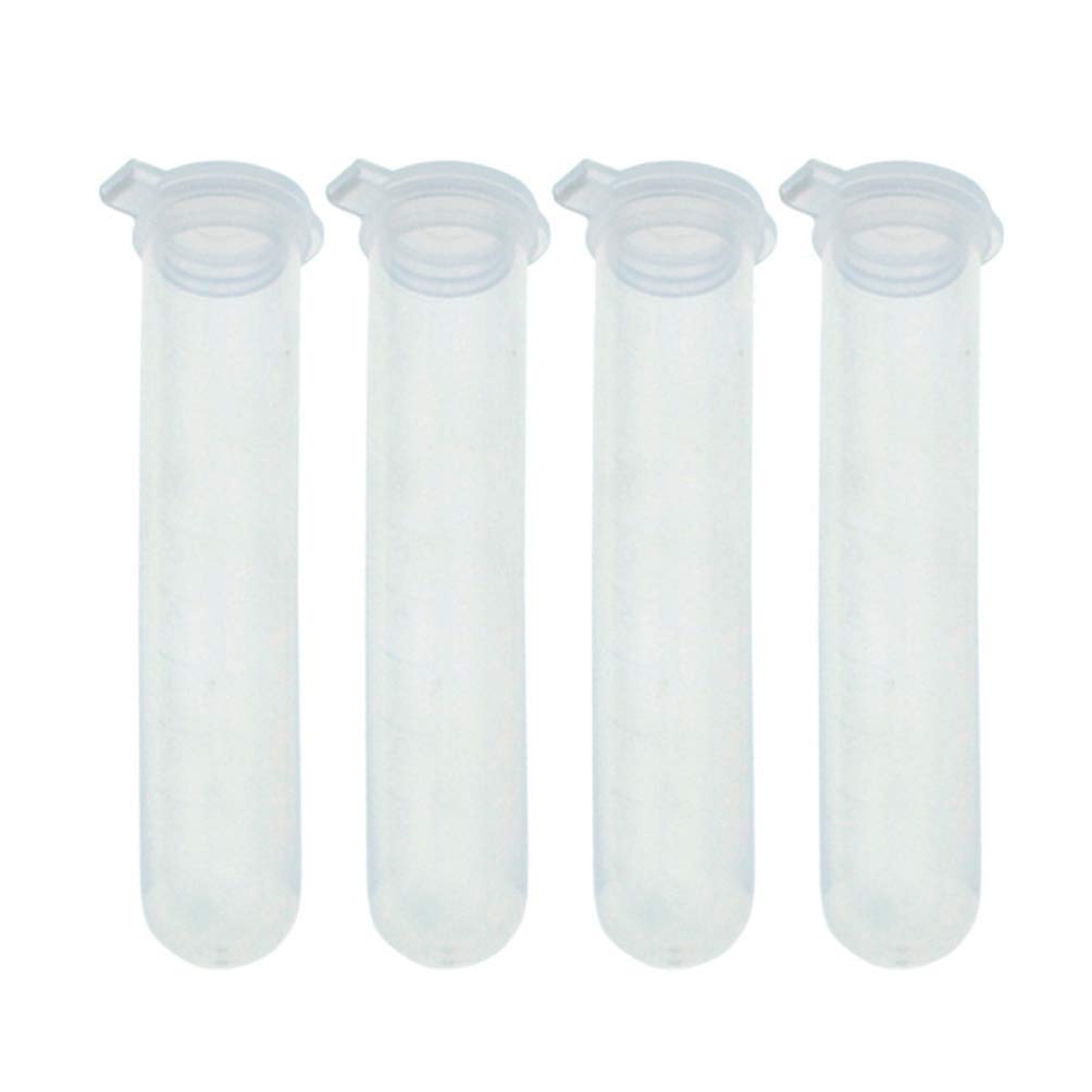 20 Pcs Clear Plastic Tubes with Snap Cap Empty Storage Containers Vials for Beads, Sew Needle, Small Items, 12mm x 77mm