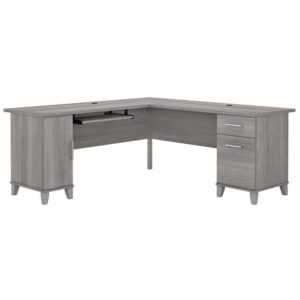 bush furniture somerset 72w l shaped desk with storage in platinum gray