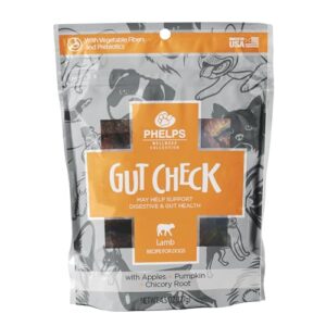 phelps wellness collection gut check digestive & gut health lamb recipe dog treats 4.5 oz