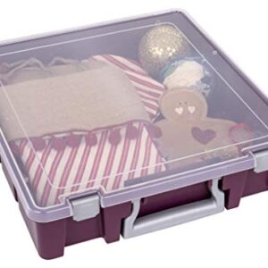 AB Designs 6955ABDP Super Satchel 1-Compartment Open Core, Stackable Home Storage Organization Container, Plum