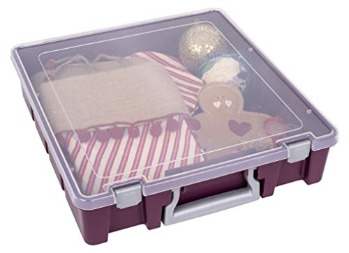 AB Designs 6955ABDP Super Satchel 1-Compartment Open Core, Stackable Home Storage Organization Container, Plum