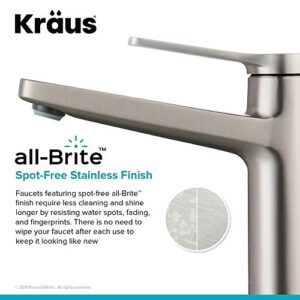 KRAUS Indy Single Handle Basin Bathroom Faucet in Spot Free Stainless Steel, KBF-1401SFS (2-Pack)