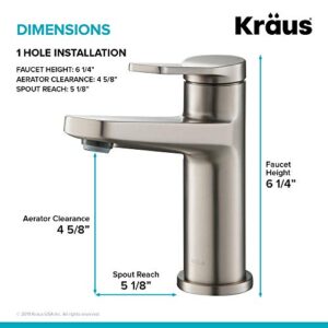 KRAUS Indy Single Handle Basin Bathroom Faucet in Spot Free Stainless Steel, KBF-1401SFS (2-Pack)