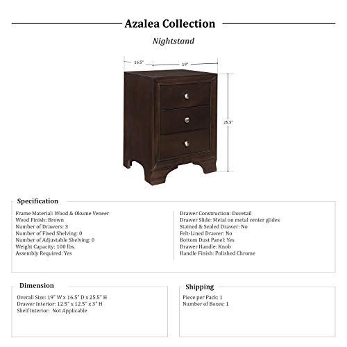 Lexicon Azalea Nightstand, Brown