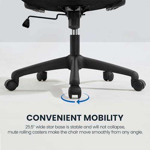 Yaheetech Executive Office Chair Ergonomic Office Chair High Back Adjustable Desk Chair Computer Chair with Adjustable Armrests and Headrest Swivel Task Chair for Office Manager and Study, Black