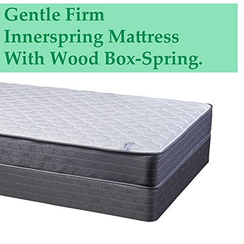 Nutan 8-Inch Gentle Firm Supportive Yet Remarkebly Comfortable Innerspring Mattress and 8" Wood Box Spring/Foundation Set, Full