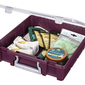 AB Designs 6955ABDP Super Satchel 1-Compartment Open Core, Stackable Home Storage Organization Container, Plum