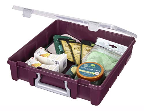 AB Designs 6955ABDP Super Satchel 1-Compartment Open Core, Stackable Home Storage Organization Container, Plum