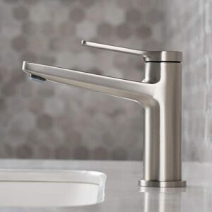 KRAUS Indy Single Handle Basin Bathroom Faucet in Spot Free Stainless Steel, KBF-1401SFS (2-Pack)