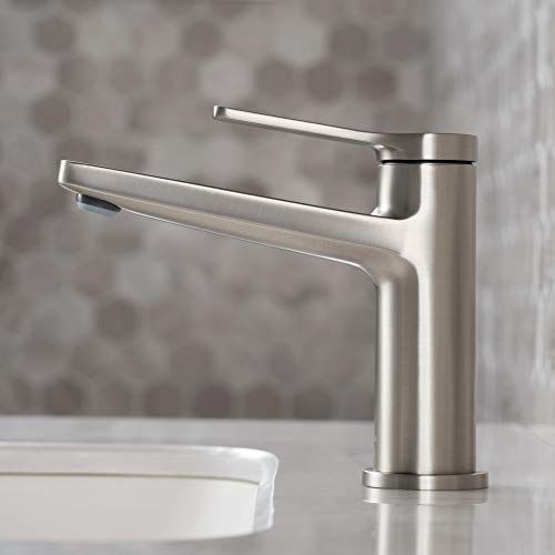 KRAUS Indy Single Handle Basin Bathroom Faucet in Spot Free Stainless Steel, KBF-1401SFS (2-Pack)