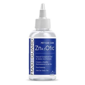 maxi-guard pet ear care zn4.5 otic for dogs, cats, exotics and companion animals (4oz), blue/white