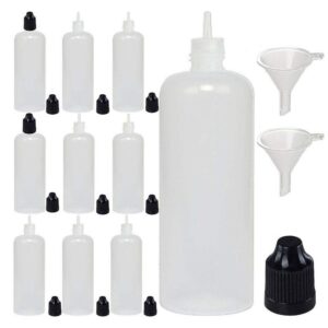 nanshine ldpe plastic dropper bottles empty squeeze liquid eye dripper containers with child resistant cap (bottles + caps + tips+label) 100ml x10-black