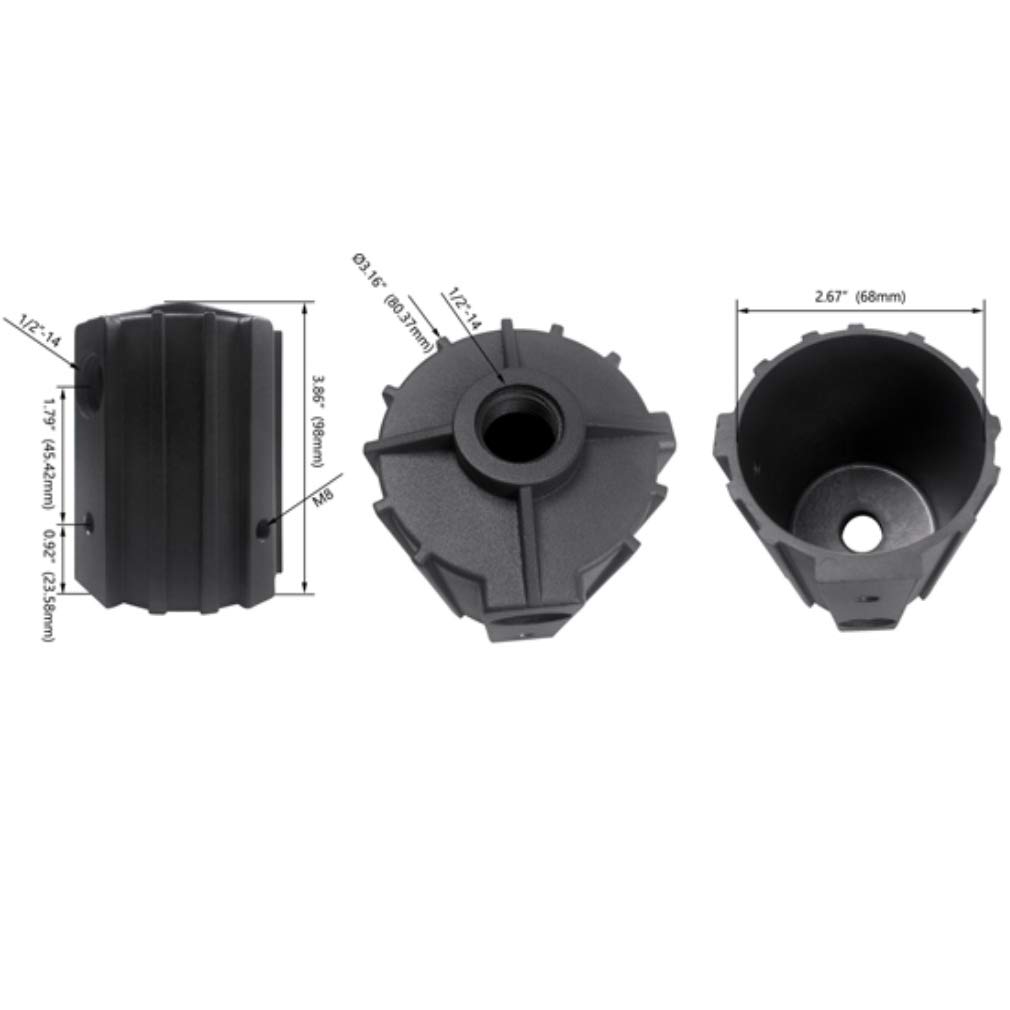 Round Tenon Reducer 2 3/8" to 1/2" NPT Hub Adaptor LED Tenon Slip Fitter Adapter,Slip Fitter Fixtures Adaptor,LED Flood Lighting,LED Parking Lot Lighting,HID fixtures