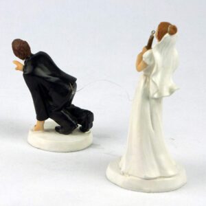 Cake On Fishing Bride Catching Groom Funny Wedding Cake Topper Decor- Bride And Groom Set