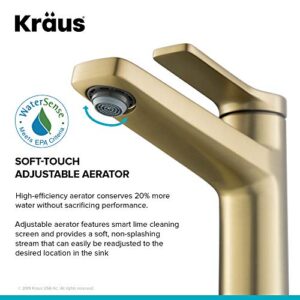 KRAUS Indy Single Handle Basin Bathroom Faucet in Brushed Gold, KBF-1401BG (2-Pack)