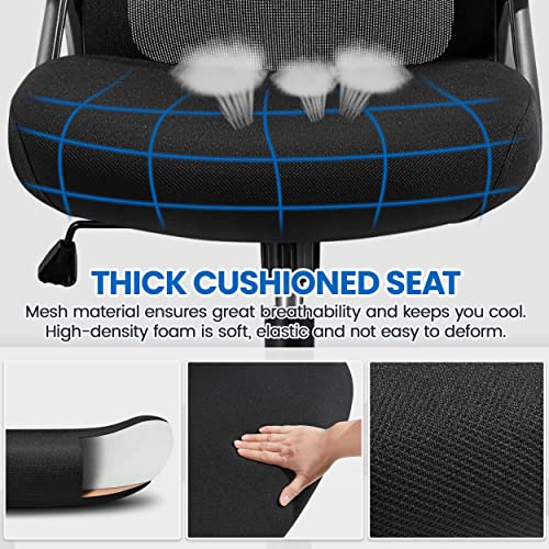 Yaheetech Executive Office Chair Ergonomic Office Chair High Back Adjustable Desk Chair Computer Chair with Adjustable Armrests and Headrest Swivel Task Chair for Office Manager and Study, Black