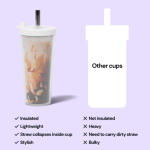 Dodoko Reusable Boba Cup and Straw Boba Tea Cup Bubble Tea Cup Reusable Iced Coffee Cup Cold Coffee Cup Smoothie Cup with Lid and Straw Smoothie Cup to go Smoothie Tumbler 17 oz - Sage Green