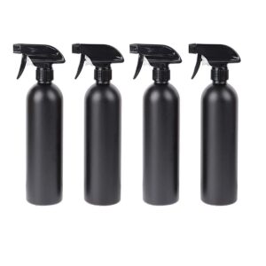 PEPAXON Plastic Spray Bottle for Hair Plant Mister Spray Bottle Cleaning Spray Bottle 500ml Black Pack of 2 17OZ (2)