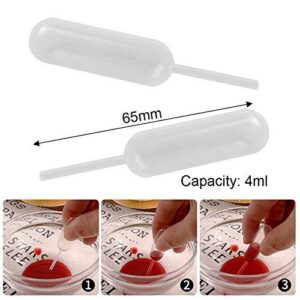 100PCS 4ml Mini Squeeze Cupcakes Pipettes Clear Plastic Transfer Liquid Dropper Pipettes for Strawberries. Cupcakes, Ice Cream and Chocolate, Kitchen Party Supplies