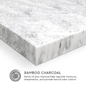 BioPEDIC 4-Inch King Size Mattress Topper, Bamboo Charcoal Infused Medium Plush Memory Foam Mattress Topper, CertiPUR-US Certified, White, King Size (80" L x 76" W x 4" H)