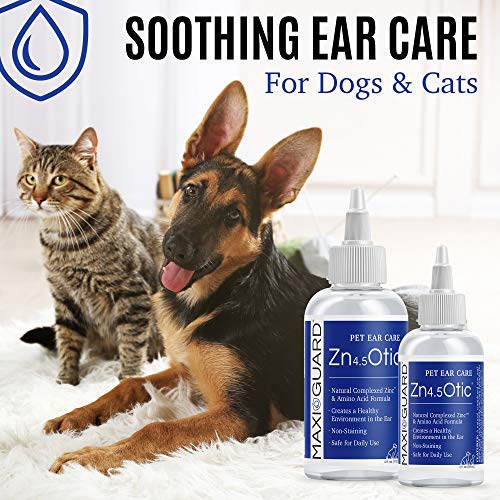 Maxi-Guard Pet Ear Care Zn4.5 Otic for Dogs, Cats, Exotics and Companion Animals (4oz), Blue/White