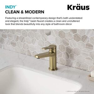 KRAUS Indy Single Handle Basin Bathroom Faucet in Brushed Gold, KBF-1401BG (2-Pack)