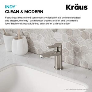 KRAUS Indy Single Handle Basin Bathroom Faucet in Spot Free Stainless Steel, KBF-1401SFS (2-Pack)