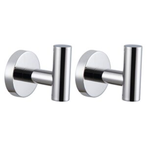 kimzcn polished stainless steel towel coat hooks bathroom clothes garage hotel cabinet closet sponges robe hook wall mounted round kitchen heavy duty bath door hanger 2 pack