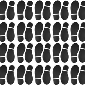 20 Pairs 40 Prints Black Shoes Footprint Stickers PVC Footprint Decals for Office School Floor Wall Stairs to Guide Directions