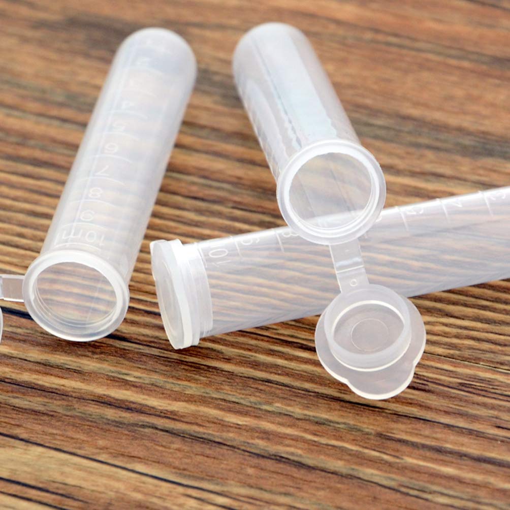 20 Pcs Clear Plastic Tubes with Snap Cap Empty Storage Containers Vials for Beads, Sew Needle, Small Items, 12mm x 77mm