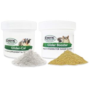 sugar glider vitamin combo pack - powder multivitamin & powder calcium supplement for pet sugar gliders