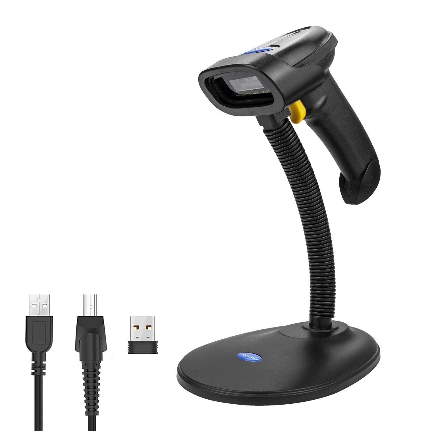 NETUM NT-1228BL 2D Barcode Scanner with Stand, Compatible with 2.4G Wireless & Bluetooth & USB Wired Connection, Connect Smart Phone, Tablet, PC, 1D Bar Code Reader Work for QR PDF417 Data Matrix