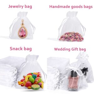 LYSXP 100PCS White Organza Bags 3x4 inch，Sheer Organza Bags ，Wedding Favor Bags With Drawstring，Jewelry Gift Bags for Party Christmas Candy Bags