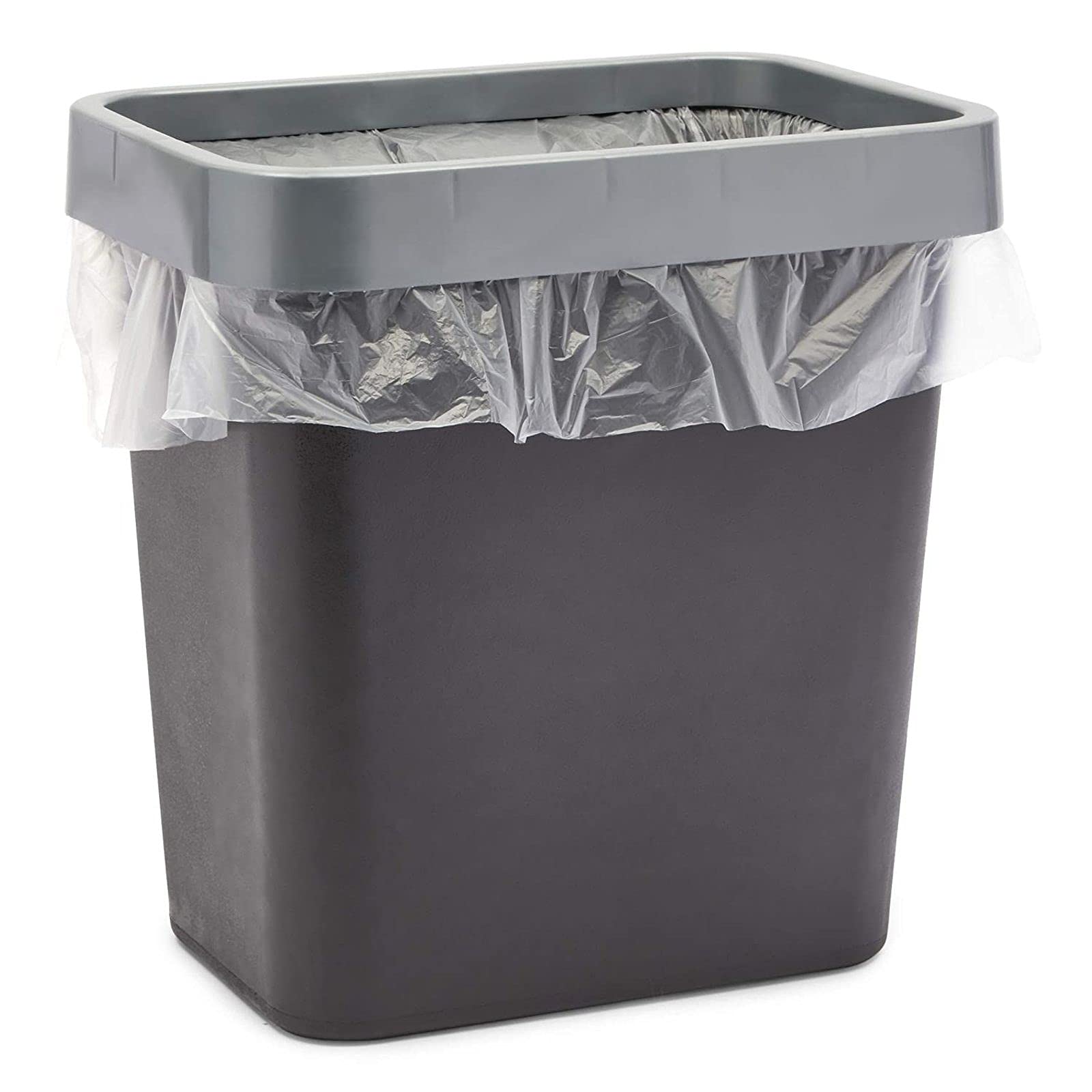 Okuna Outpost Medium Waste Baskets, Black Garbage Cans (11.6 x 11.1 x 7.87 in, 5 Pack)