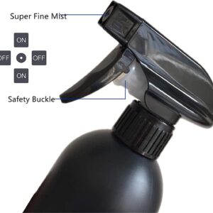 PEPAXON Plastic Spray Bottle for Hair Plant Mister Spray Bottle Cleaning Spray Bottle 500ml Black Pack of 2 17OZ (2)