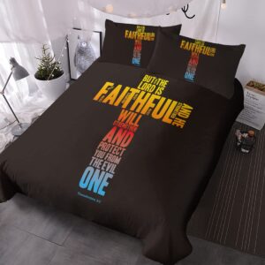 blessliving religious bedding set faithful bible verse typography design duvet cover sets 3 piece bedspreads twin size gifts for men women