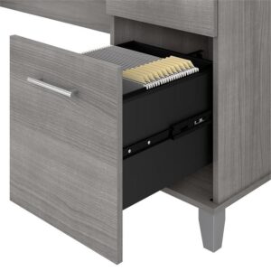 Bush Furniture Somerset 72W L Shaped Desk with Storage in Platinum Gray