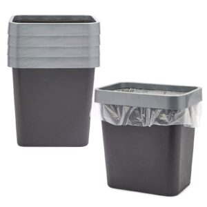 okuna outpost medium waste baskets, black garbage cans (11.6 x 11.1 x 7.87 in, 5 pack)