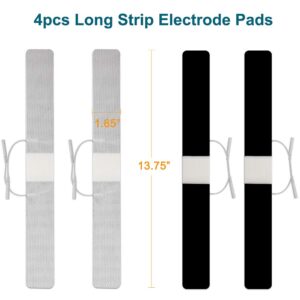 LotFancy TENS Unit Pads 1.65"x13.75", 4Pcs Electrode Pads Long Strip Shape, Tens Unit Replacement Pads for Electrotherapy